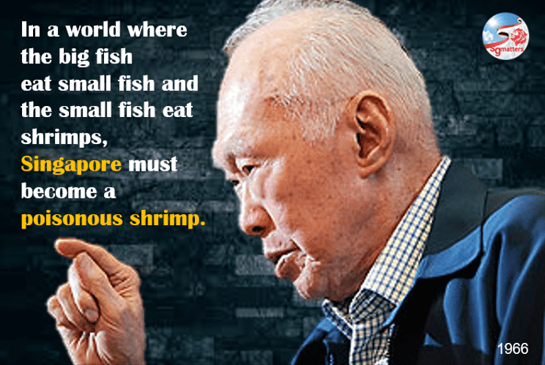A poisonous shrimp. Lee Kuan Yew: "We are what we are because we can ...